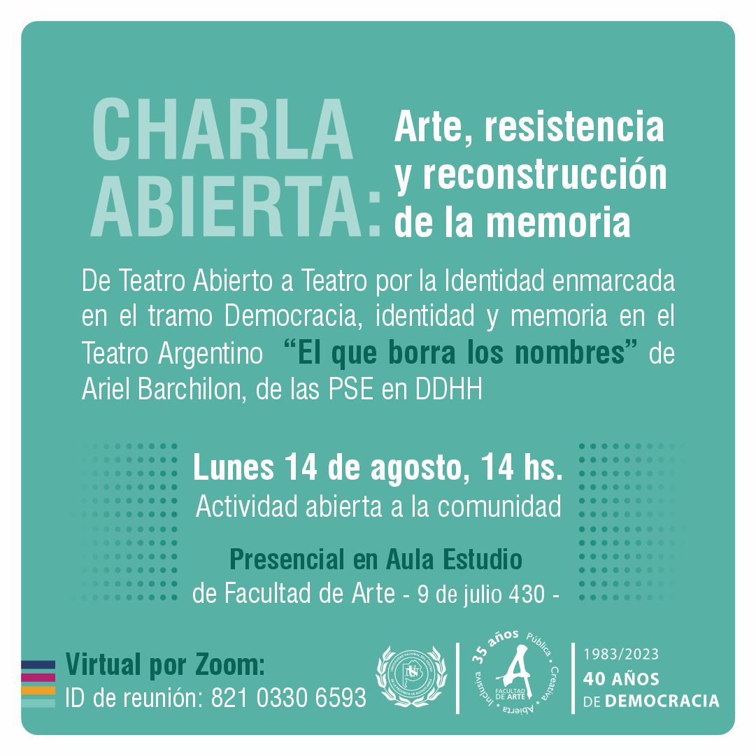 Arte, resistencia y reconstrucción de la memoria – Facultad de Arte